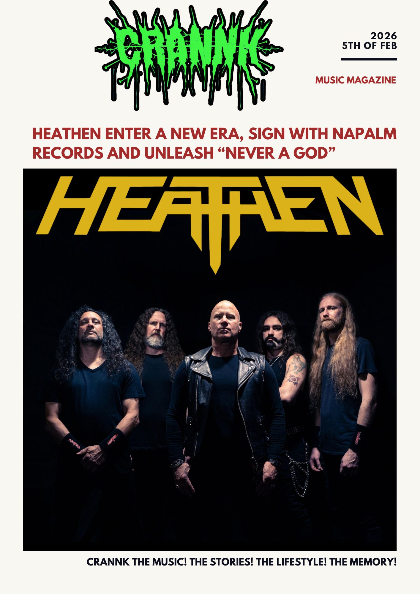 HEATHEN Kick Off a New Era With Napalm Records, Drop “Never A God” And ...